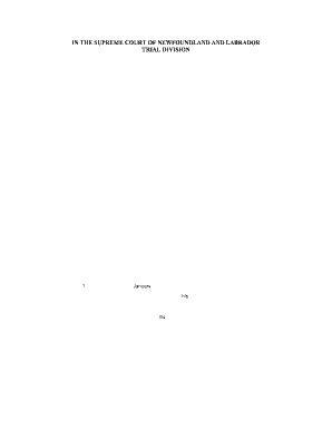 Fillable Online court nl Supreme Court of Newfoundland and Labrador ...