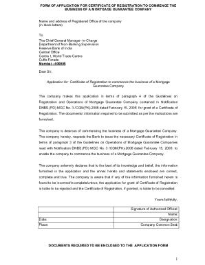 Fillable Online form of application for certificate of registration to - rbidocs .rbi .or Fax ...