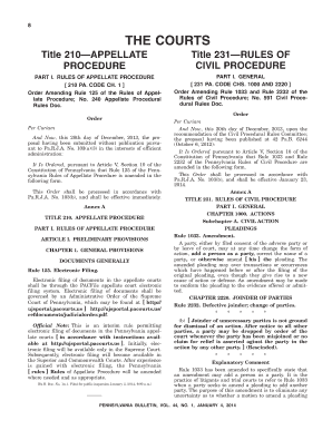 Fillable Online Order Amending Rule 125 of the Rules of Appellate ...
