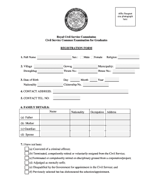 Fillable Online Royal Civil Service Commission Civil Service Common ...