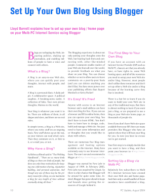 Fillable Online Set Up Your Own Blog Using Blogger Fax Email Print ...