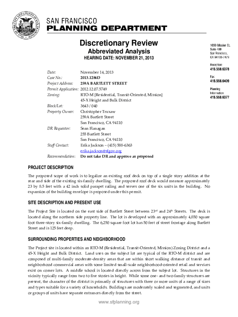 Fillable Online Discretionary Review - Abbreviated Analysis Fax Email Print - pdfFiller