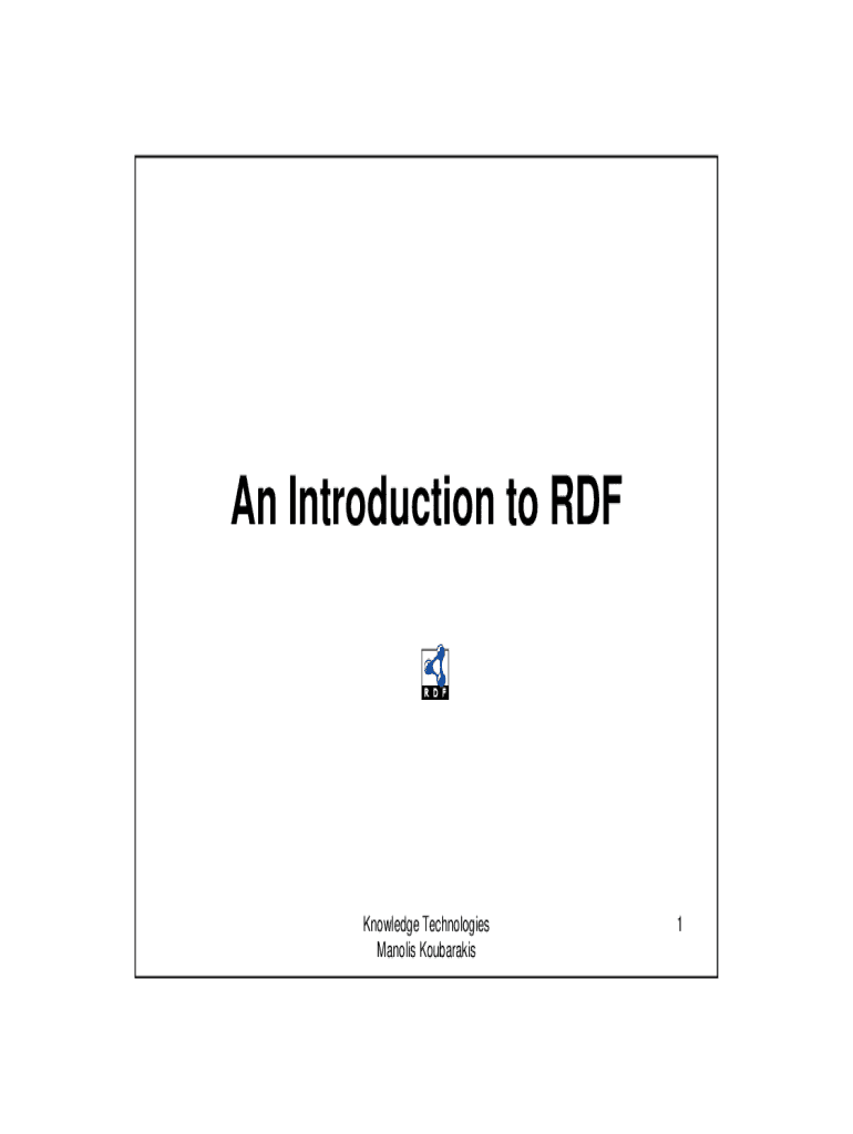 Fillable Online An Introduction to RDF Fax Email Print - pdfFiller