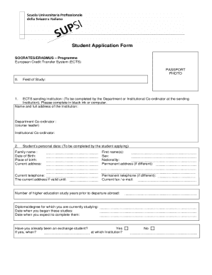 Fillable Online web itu edu Student Application Form stu in entr.doc Fax Email Print - pdfFiller