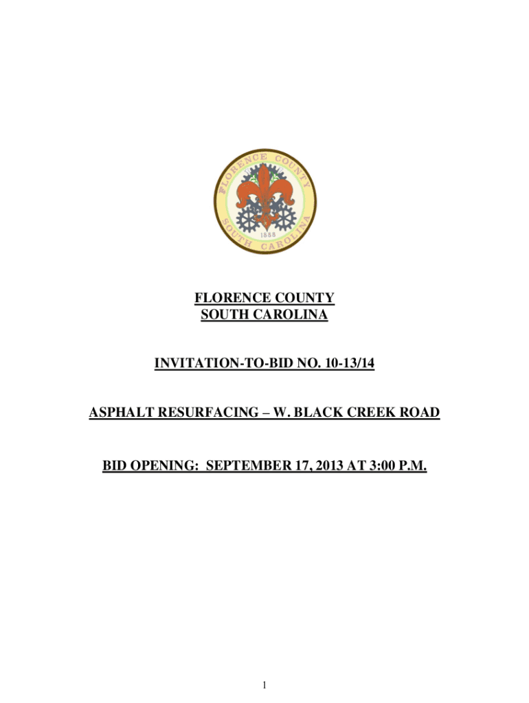 Fillable Online ASPHALT RESURFACING – W. BLACK CREEK ROAD Fax Email ...