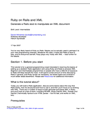 Fillable Online Generate a Rails stub to manipulate an XML document Fax ...