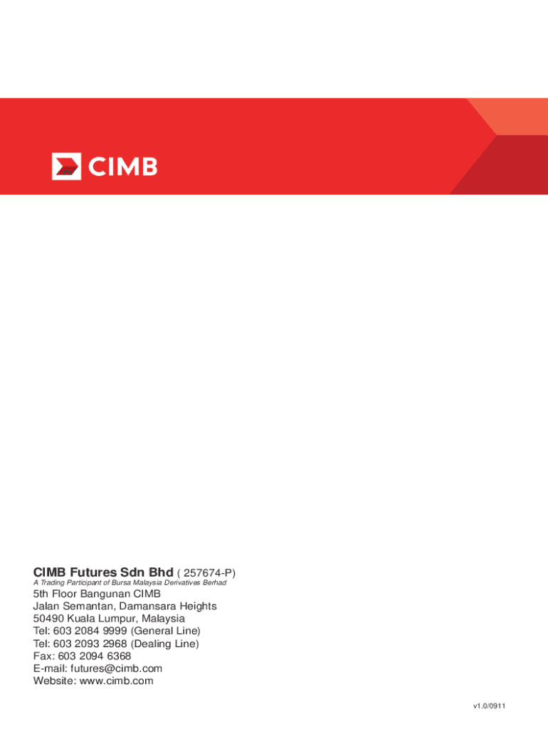 Fillable Online CIMB Futures Sdn Bhd Account Application Form Fax Email ...