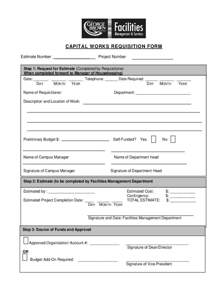 Fillable Online Capital Works Requisition Form Fax Email Print - pdfFiller