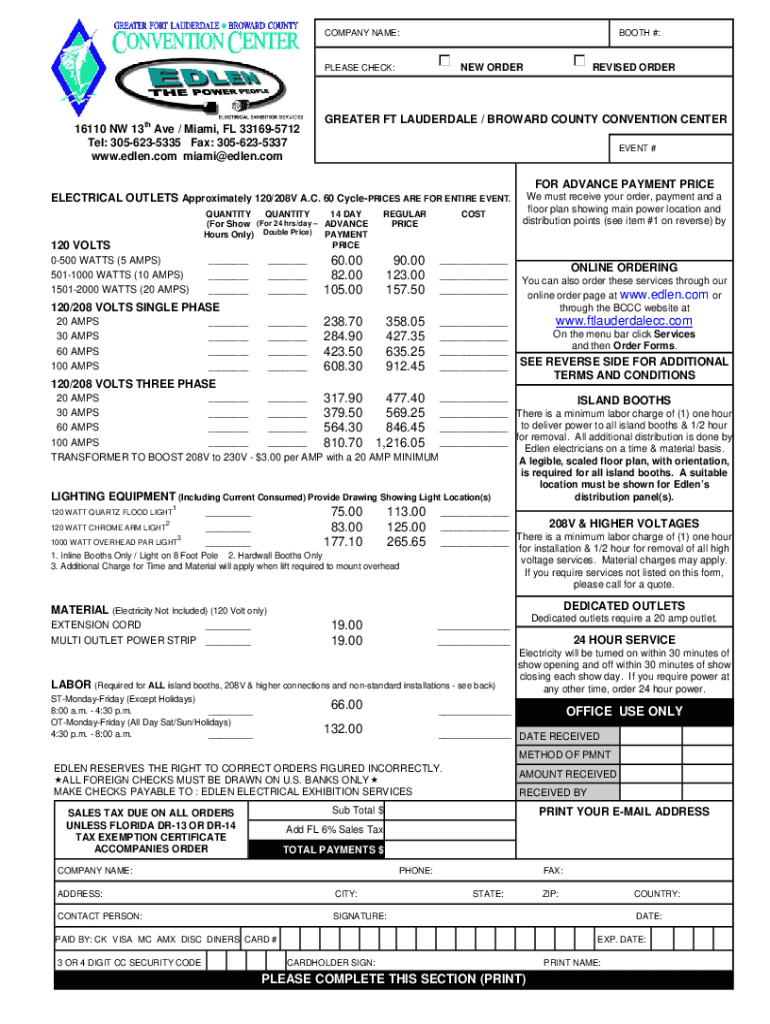Fillable Online Electrical Service Order Form Fax Email Print - pdfFiller