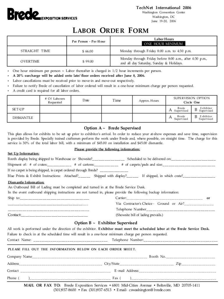 Fillable Online Labor Order Form Fax Email Print - pdfFiller