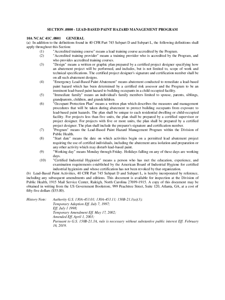 Fillable Online Lead-Based Paint Hazard Management Program Fax Email Print - pdfFiller