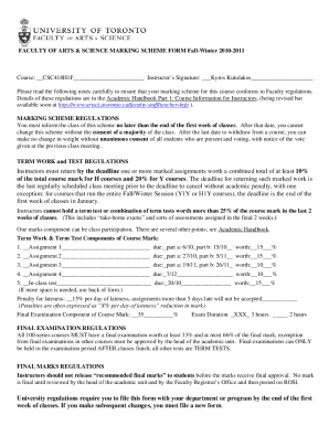 Fillable Online Marking Scheme Form - Department of Computer Science ...