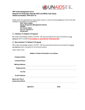 Fillable Online RFP Acknowledgement Form - unaids Fax Email Print ...