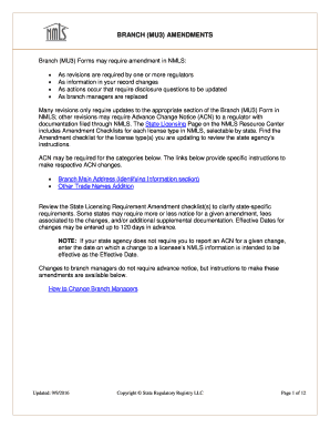 Fillable Online mortgage nationwidelicensingsystem AMENDING BRANCH (MU3 ...