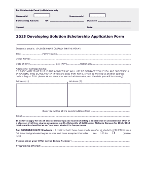 Fillable Online Application Form - The University of Nottingham ...