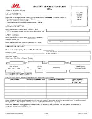 Fillable Online MBA Student Application Form - Excel College Malaysia Fax Email Print - pdfFiller