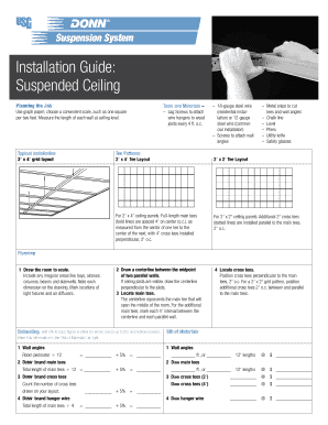 Fillable Online USG Donn Brand Suspended Ceiling Installation Guide ...