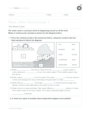 Fillable Online Rain rain Worksheet1 Fax Email Print - pdfFiller