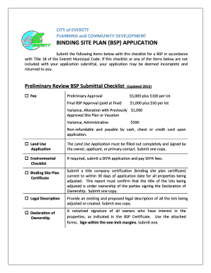 Fillable Online BINDING SITE PLAN (BSP) APPLICATION Fax Email Print ...