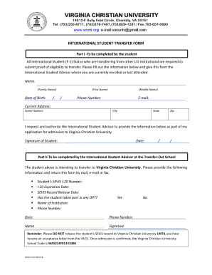 Fillable Online vcuni International Student Transfer form - vcuni.org ...