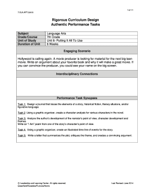 Fillable Online Authentic Performance Tasks Fax Email Print - pdfFiller