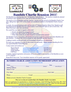 Fillable Online bandidocharlies Bandido Charlie Reunion 2011! - Bandido ...