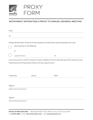 Fillable Online ourwool co PROXY FORM - ourwoolconz - ourwool co Fax ...