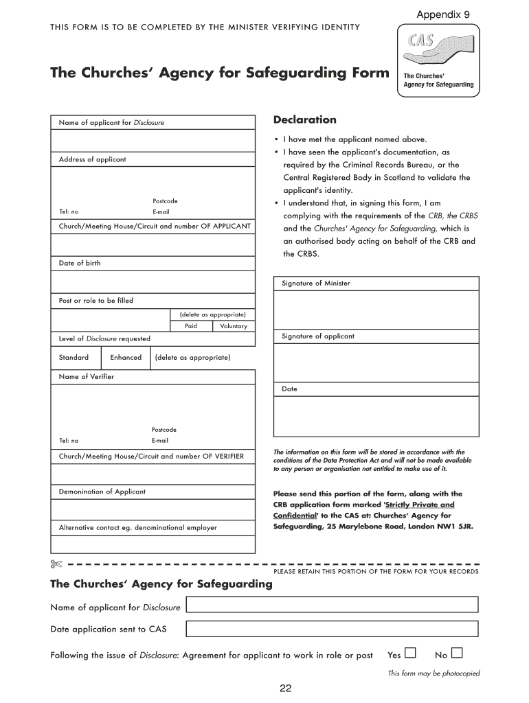 Fillable Online elvet-church org The Churches Agency for Safeguarding ...