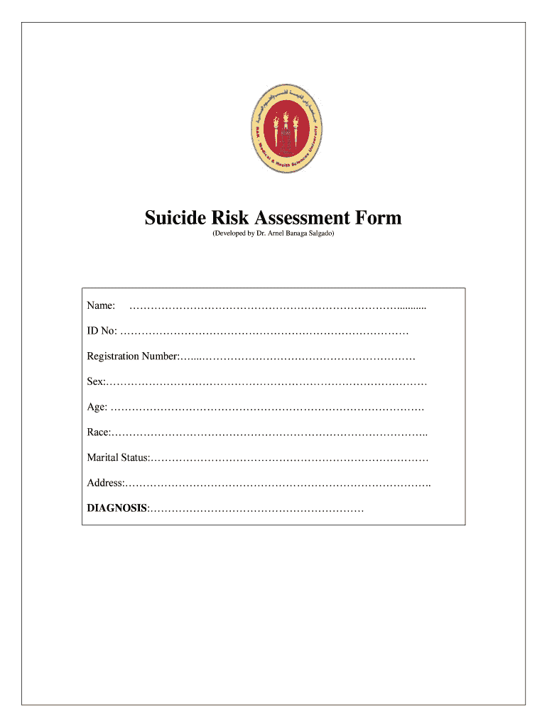 Fillable Online ifeet Suicide Risk Assessment Form - biFEETb - ifeet ...