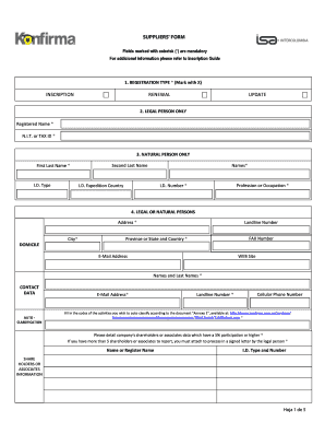 Fillable Online SUPPLIERS ' FORM Fields marked with asterisk (*) are ...