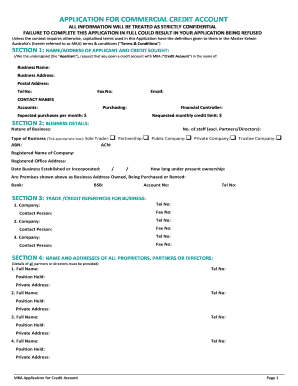Fillable Online CREDIT APPLICATION AND CREDIT TERMS - MK Floors Fax ...