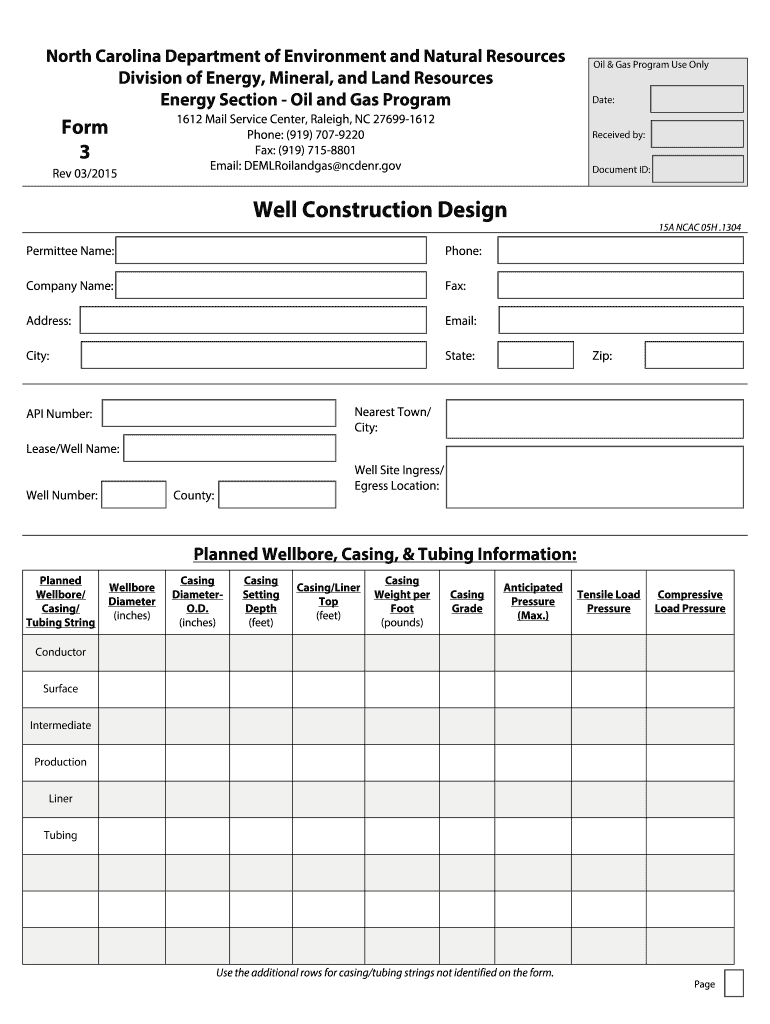 Fillable Online BFormb 3 - Well Construction Design - Amazon Web Services Fax Email Print ...