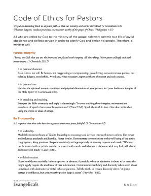 Fillable Online Code of Ethics for Pastors Fax Email Print - pdfFiller