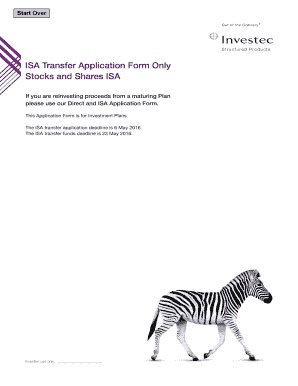 Fillable Online Start Over Structured Products ISA Transfer Application ...