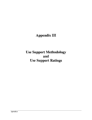 Fillable Online Appendix III Use Support Methodology and Use Support ...