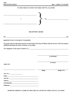 Fillable Online RECEIVER'S BOND Fax Email Print - pdfFiller