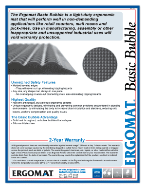 Fillable Online Rev 415 The Ergomat Basic Bubble is a light-duty Fax ...