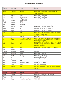 Fillable Online CTW Conflict Form Updated 1111 Fax Email Print - pdfFiller