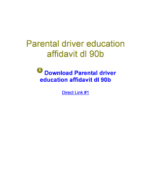 Fillable Online Parental driver education affidavit bdl 90bb ...