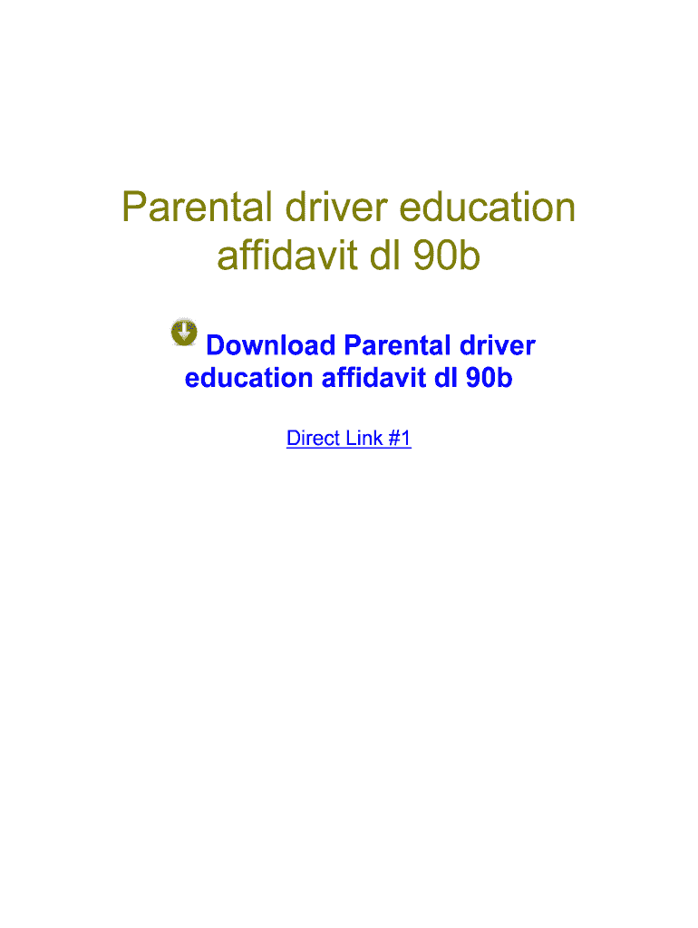Fillable Online Parental driver education affidavit bdl 90bb ...
