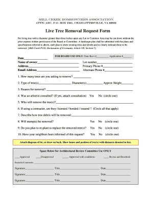 Fillable Online millcreekhomeowners Live Tree Removal Request Form ...