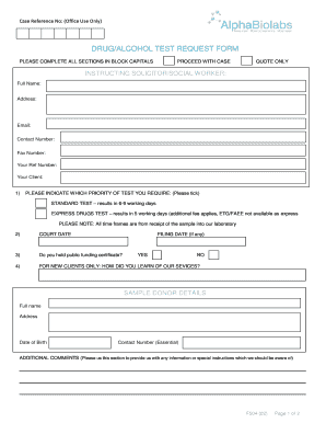 Fillable Online alphabiolabs DRUG/ALCOHOL TEST REQUEST FORM ...