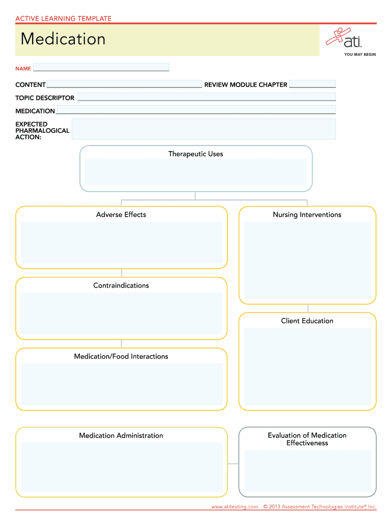 Ati Medication Template Fill Online Printable Fillable Blank 