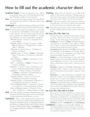 Fillable Online How to fill out the academic character sheet - Carlos ...