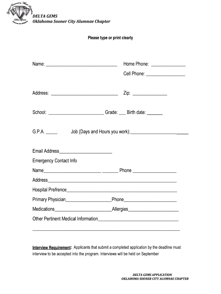 Fillable Online dst-oscalumnae DELTA GEMS APPLICATION - bdstb ...