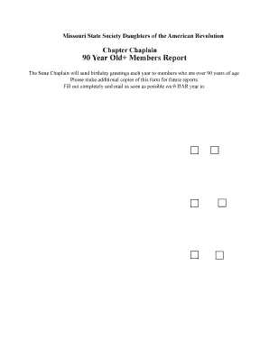 Fillable Online mssdar Chapter Chaplain 90 Year Old Members Report ...