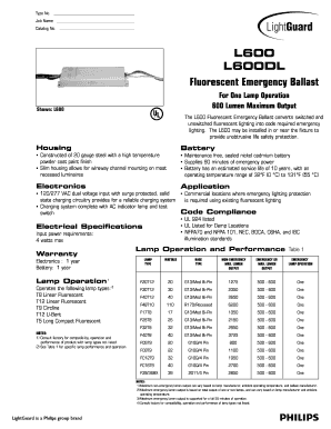 Fillable Online L600 L600DL - Emergency Lighting Fax Email Print ...