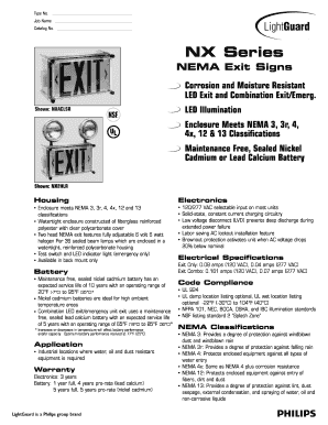 Fillable Online NX Series NEMA Exit Signs Corrosion and Moisture ...