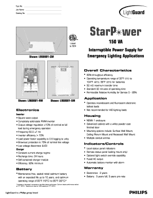 Fillable Online StarPower spec sheet.qxd - Emergency Lighting Fax Email Print - pdfFiller