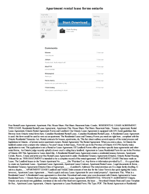 free rental agreement form ontario Templates - Fillable & Printable ...